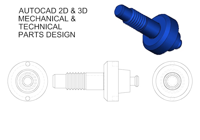 2d and 3d autocad technical and mechanical part design by As ...