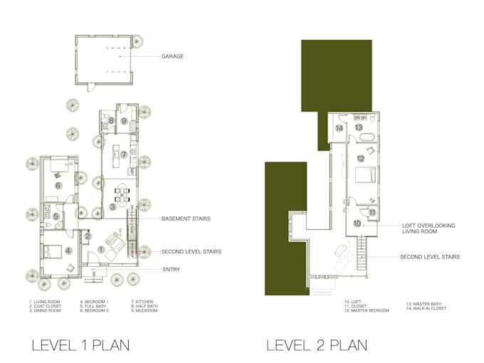 Create modern 2d floor plans with either color or materiality by Vinteriorz | Fiverr