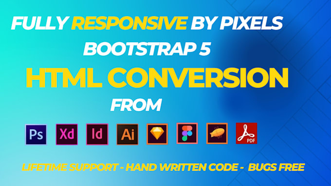 Figma to html , psd to html , xd sketch to html responsive bootstap 5 by Sammatt7 | Fiverr