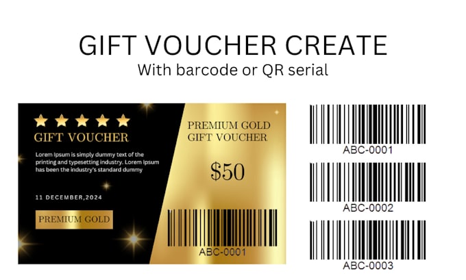 Design gift cards, coupons and gift vouchers with own unique barcode or ...