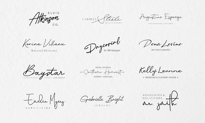 Design scripted, handwritten, calligraphy, cursive logo by Yoppunx | Fiverr