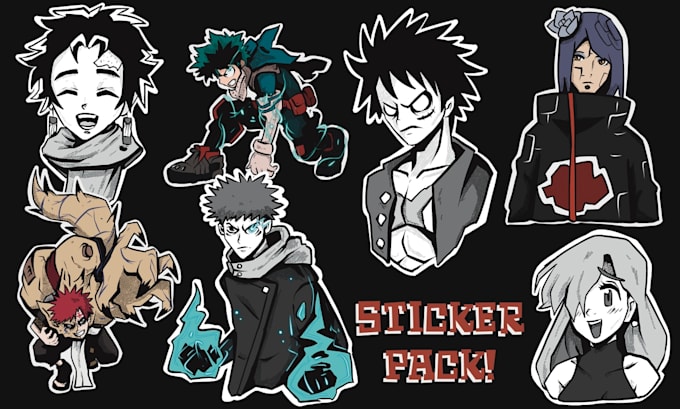 Draw awesome anime stickers for you by Vladbelchich | Fiverr