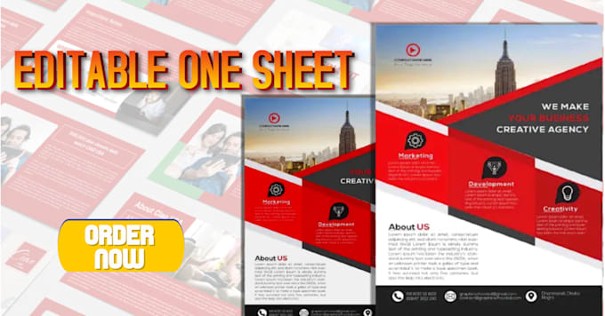 Design sales sheet, one sheet, brochure, sell sheet, catalog, product ...