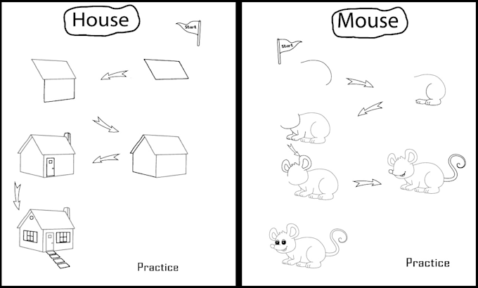 Create how to draw step by step learning pages for kdp, etsy and others ...