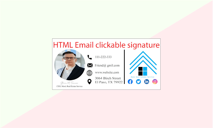 Create html email signatures or clickable email signature by Sajeeb1995 | Fiverr