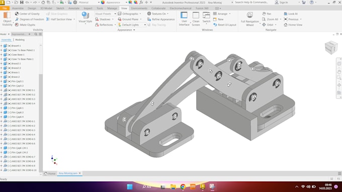 Assemble the hing assembly that can work on a double axis by ...