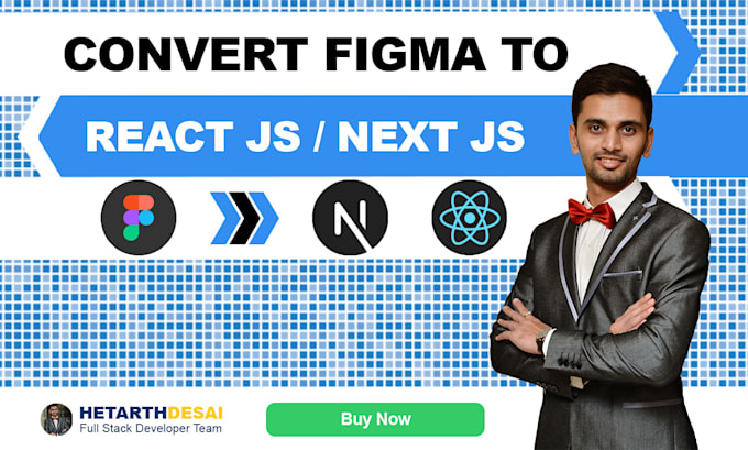 Convert figma to react js and next js by Hetarthdesai | Fiverr