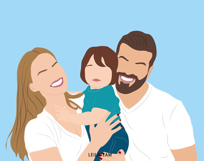 Draw a faceless digital portrait for you by Leilateam | Fiverr