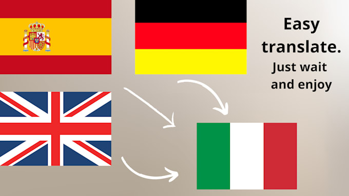 Translate your amazing texts from english, spanish or german to italian ...