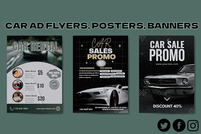 Make promotional car sales ad, event flyer, advertising poster by ...
