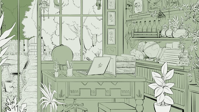 Draw background, environment 2d art for you by Sj7157 | Fiverr