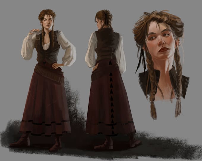 Create character and costume concept art by Devoushka | Fiverr