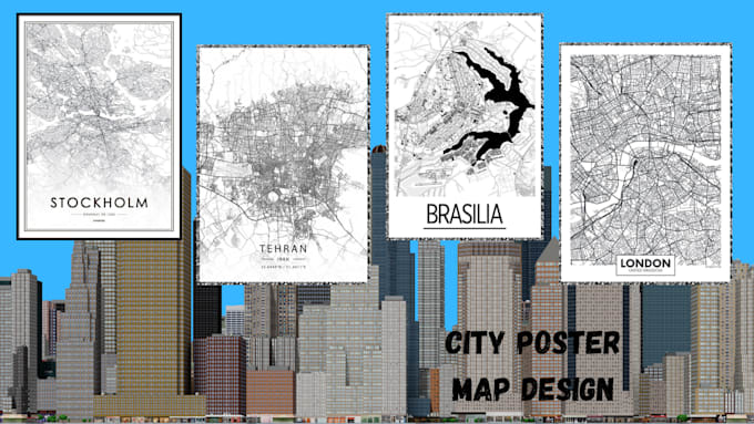 Design unique wall map poster of any city in 24 hours by ...