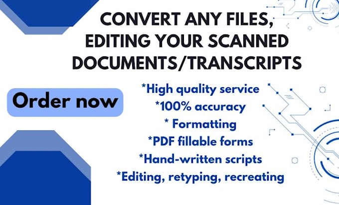 Convert pdf, handwritten transcripts to word files by Situmu | Fiverr