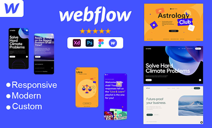 Create modern and responsive webflow website design by Midjonas | Fiverr