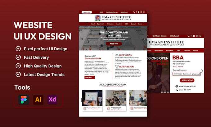 Do modern website ui, app ui, landing page ui ux design in figma xd by Fizza_uiux | Fiverr