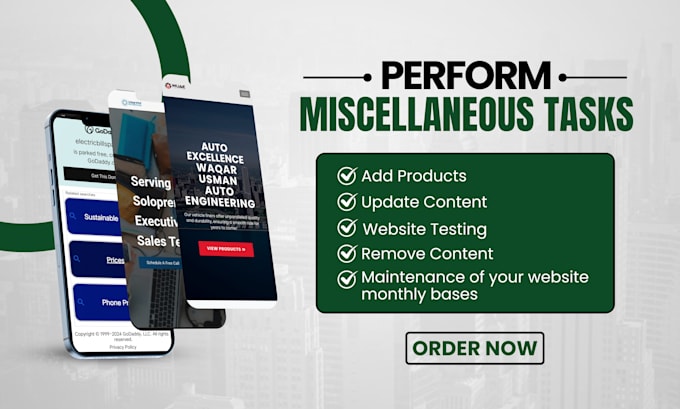Perform miscellaneous tasks wordpress optimization, testing, api ...