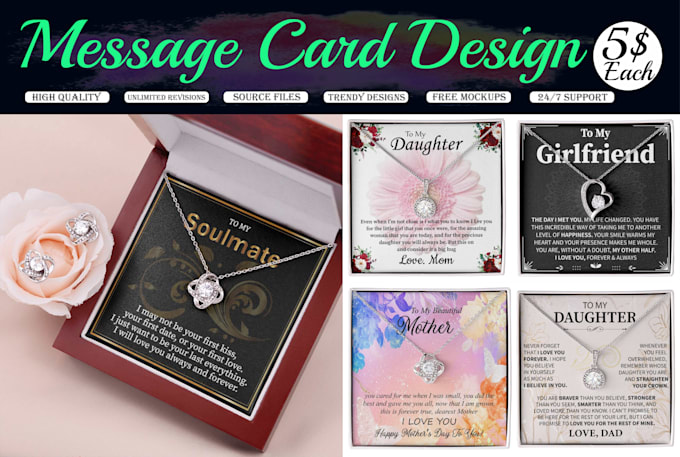 Create shineon jewelry message card designs for you by Samir373 | Fiverr