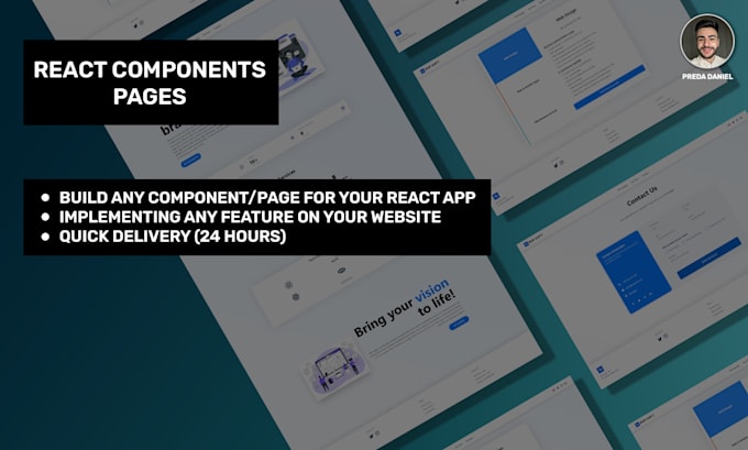 Create any component for your react app by Danielpreda | Fiverr
