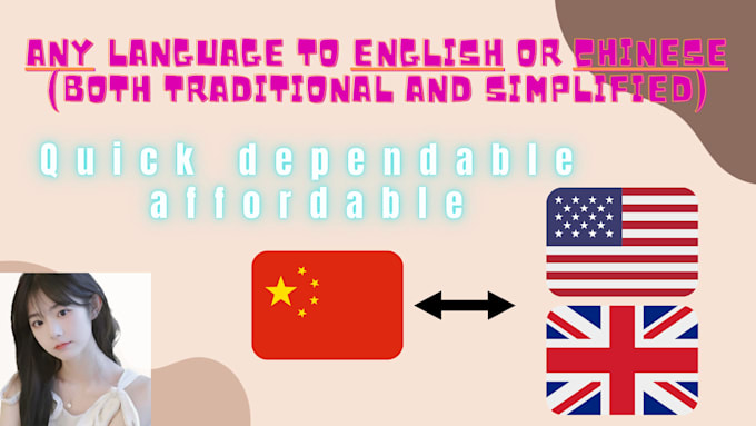 Translate form any language to english or chinese with high quality by ...