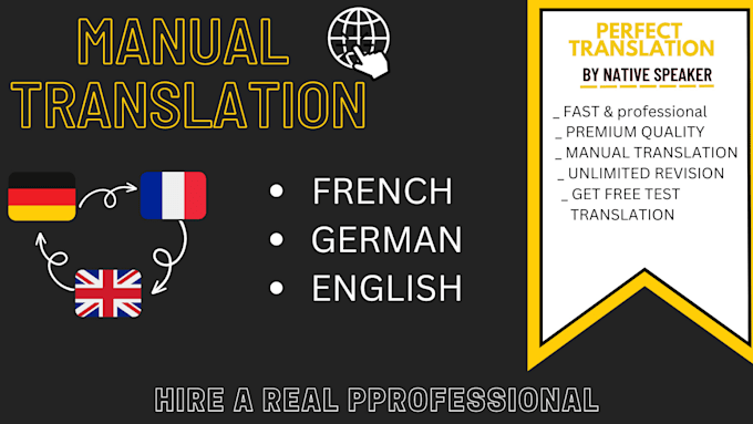 Manually translate english to french and german by Qaswaattariya | Fiverr