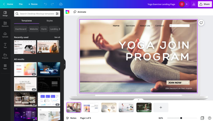 Create an attractive canva landing page, canva design, portfolio ...