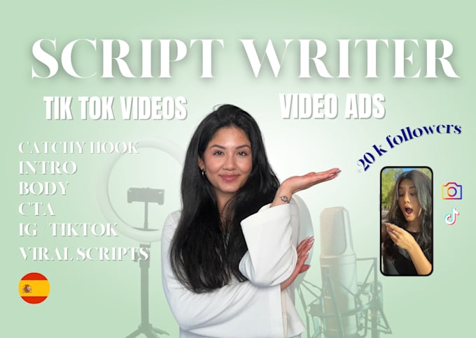 Write an video script in spanish for ugc tiktok, instagram by ...