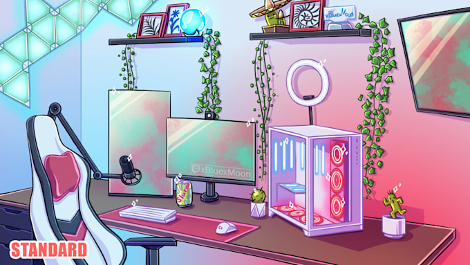 Draw your gaming setup in full hd by Lara_stuermer | Fiverr