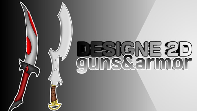 Draw 2d art of weapons ,guns and armors by Driftdylen | Fiverr