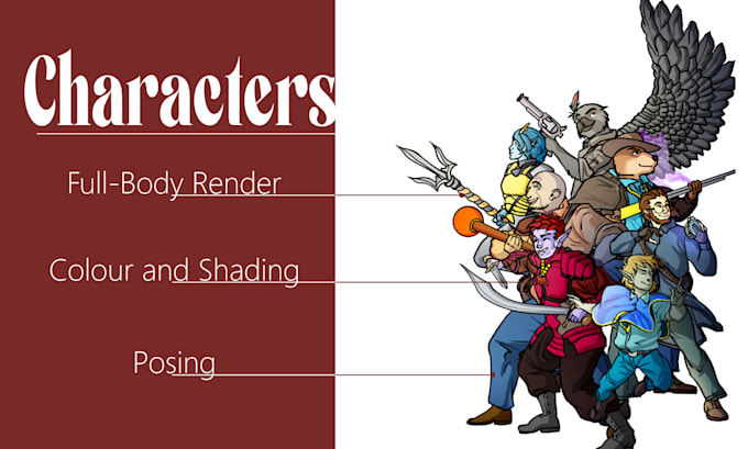 Draw your characters full design by Aleccn | Fiverr