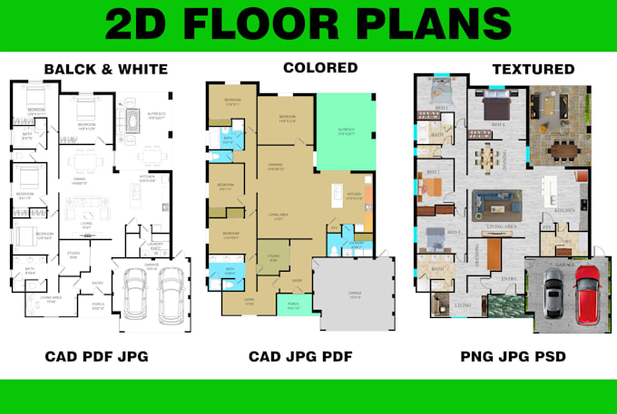 Create 2d floor plans for real estate by Ahmed222rb | Fiverr