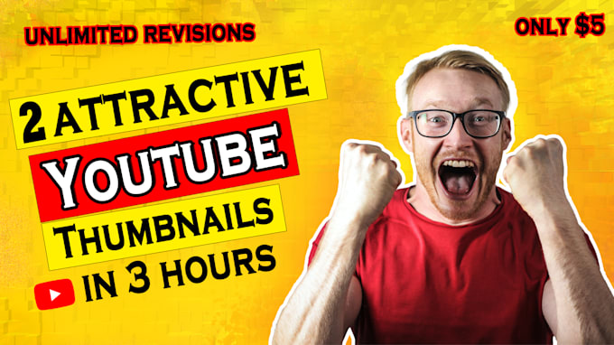 Design 2 amazing youtube thumbnails in 3 hours by Manjima__17 | Fiverr