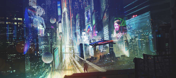 Do environment cyberpunk theme concept art or illustration by ...