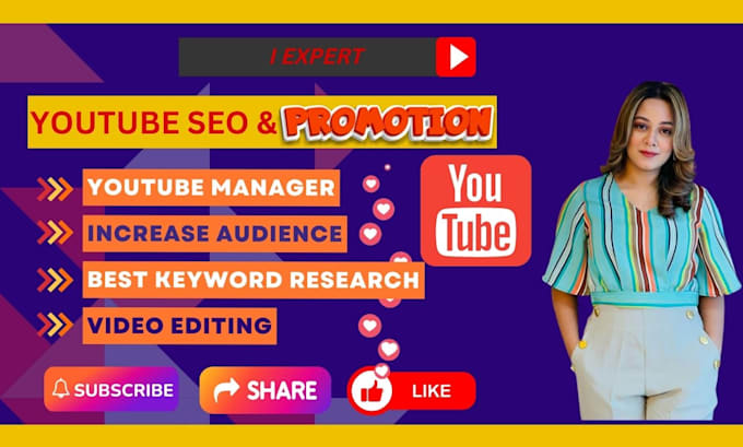 Be your youtube video seo expert optimization channel and yt marketing ...
