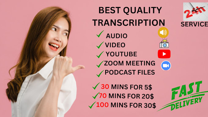 Transcribe audio and do video transcription manual transcript by ...