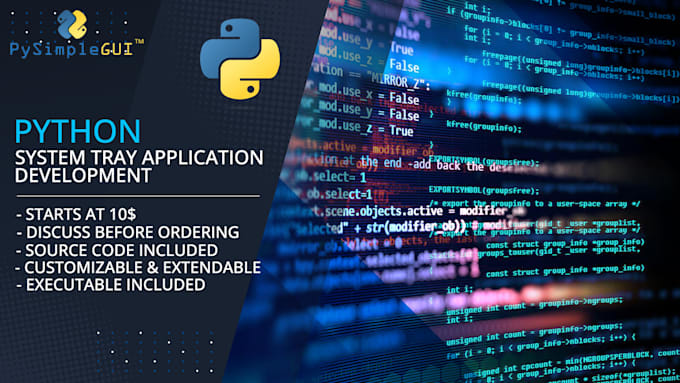Create a functional system tray application gui using python by Brettcurrie | Fiverr