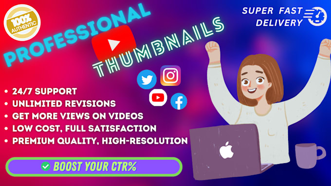 Professionally design youtube and facebook thumbnails in 2 hour by Tanveermahtab71 | Fiverr