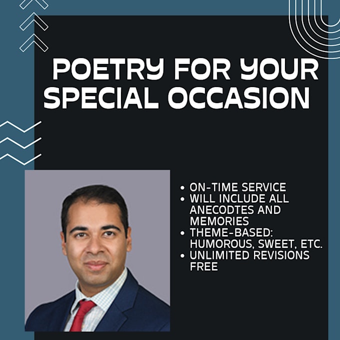Write a poem for your special occasion by Jgp270 | Fiverr
