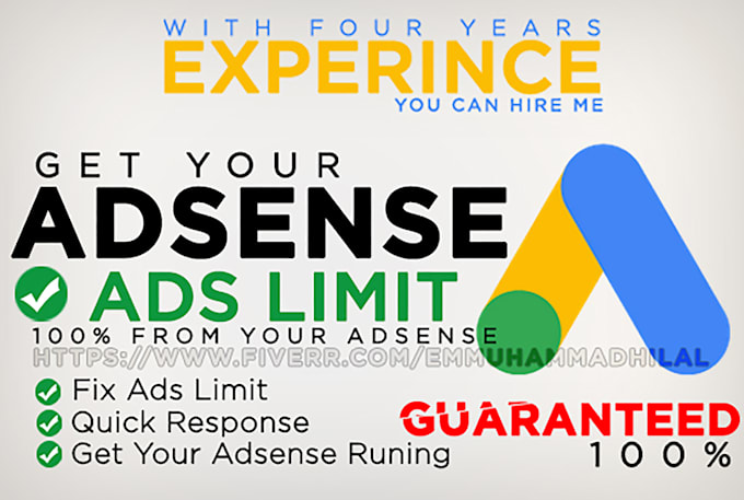 Fix google adsense ads limit issue by Xemmuhammadhila | Fiverr