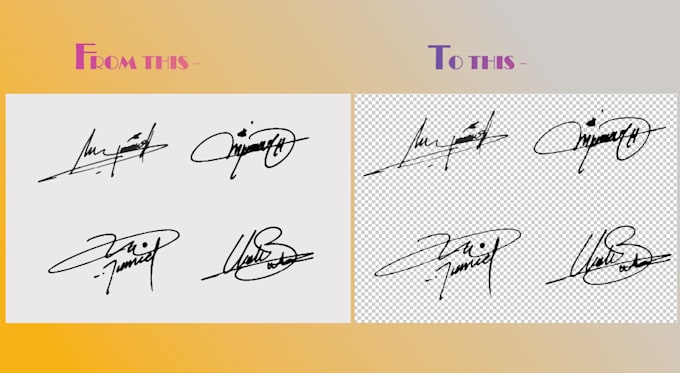 Vectorize and trace hand drawn signature in png transparent background ...