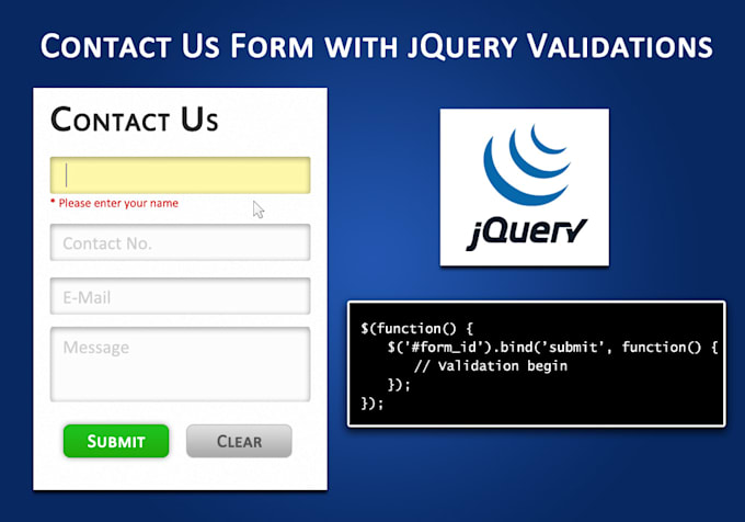 Create contact us form with jquery validations by Mahesh7075 | Fiverr