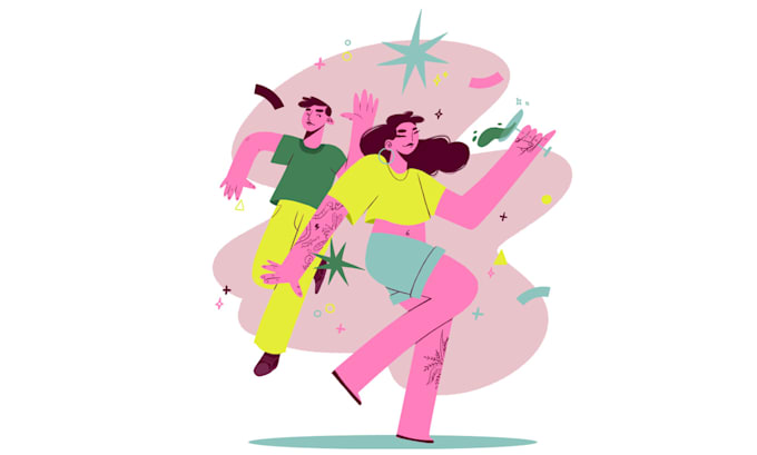 Create a colorful flat illustration with fun elements by Davispasold ...