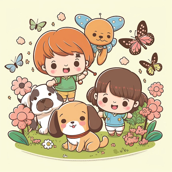 Vibrant custom cartoon illustrations for your brand or projects unique ...