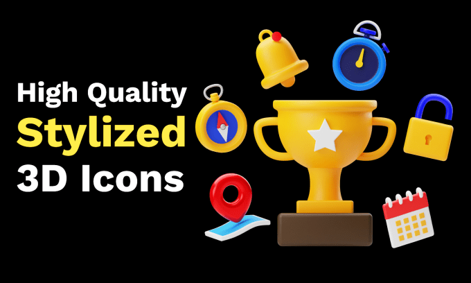 Do stylized 3d icons with animation by Threedculture | Fiverr