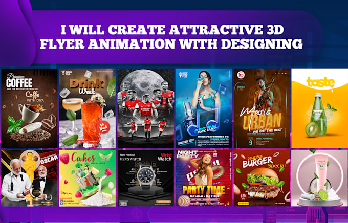Create an 3d animation motion flyer for event, party or club by Ifelixc ...