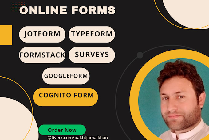 Create online form jotform, google form, typeform cognito form by Bakhtjamalkhan | Fiverr