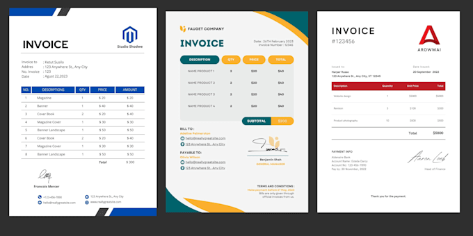 Create order form invoice fillable pdf by Chfaizansaleem6 | Fiverr