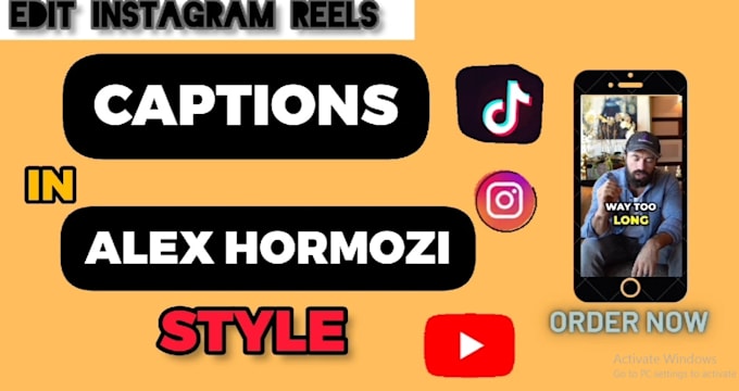 Edit Instagram Reels Tiktok Captions In Alex Hormozi Style By Muratib38