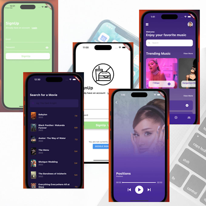 Convert your figma design to flutter or swiftui ui with dummy content ...