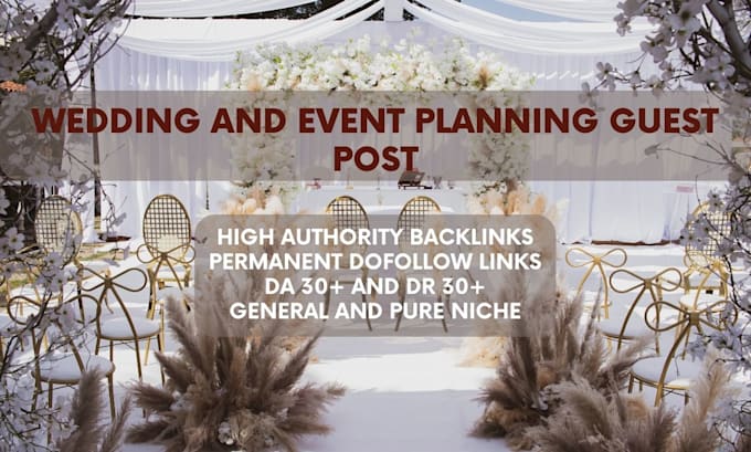 Publish wedding and event planning guest post by Ummehabiba_ | Fiverr